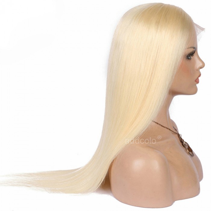 360 Lace Frontal Wigs Brazilian Hair Straight Wig Blonde Color 613